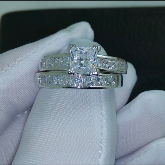 Jewelry | Princess Cut Lab Diamond Promise Ring 925 Sterling Silver ...